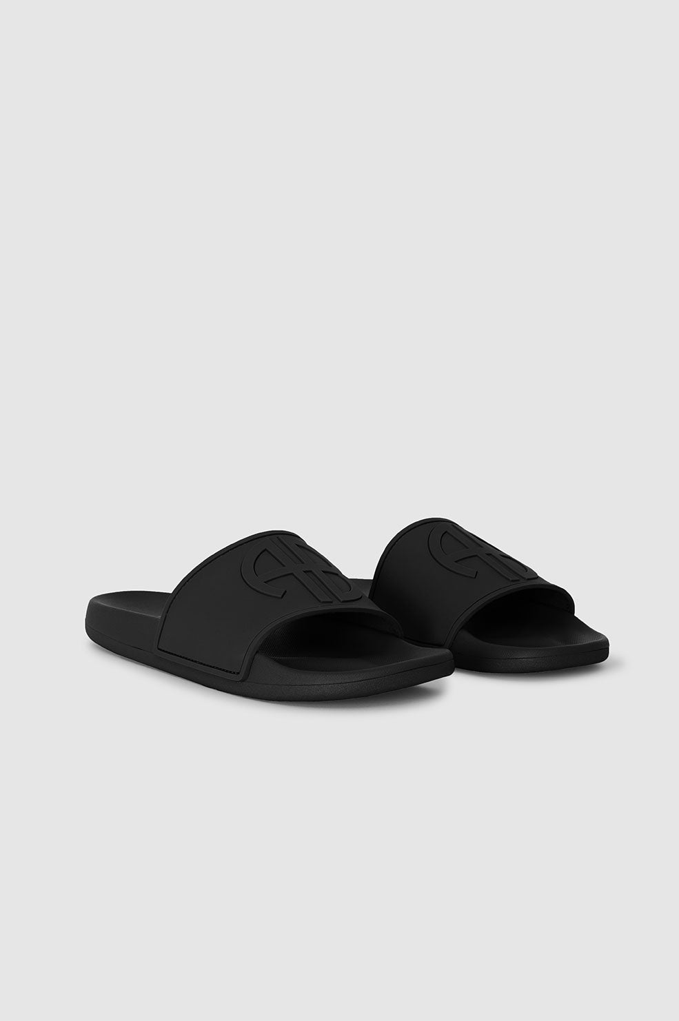 Anine Bing - Isla Slides in Black Monogram – Blond Genius