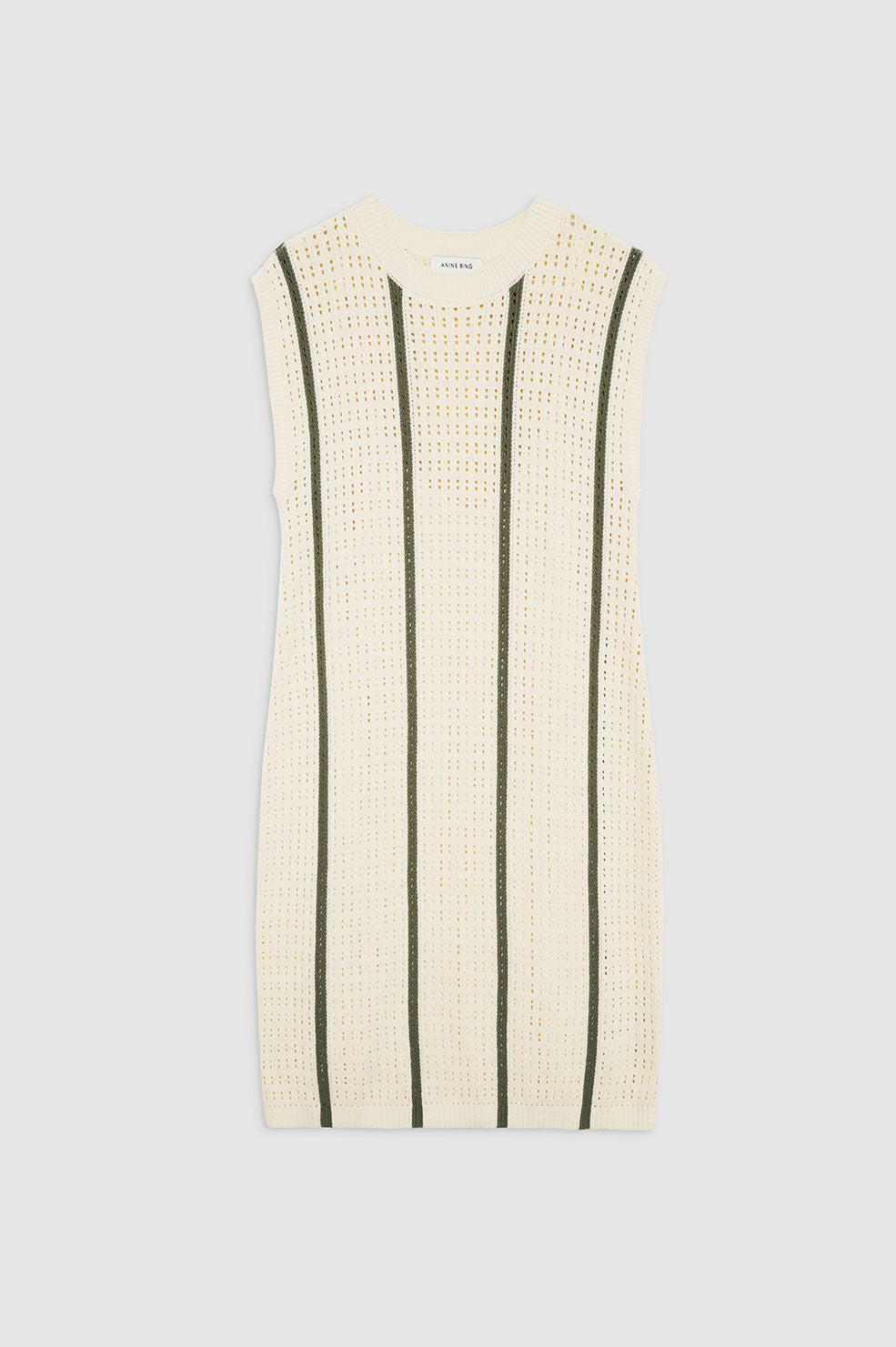 Anine Bing - Lanie Dress in Ivory and Army Green Stripe – Blond Genius
