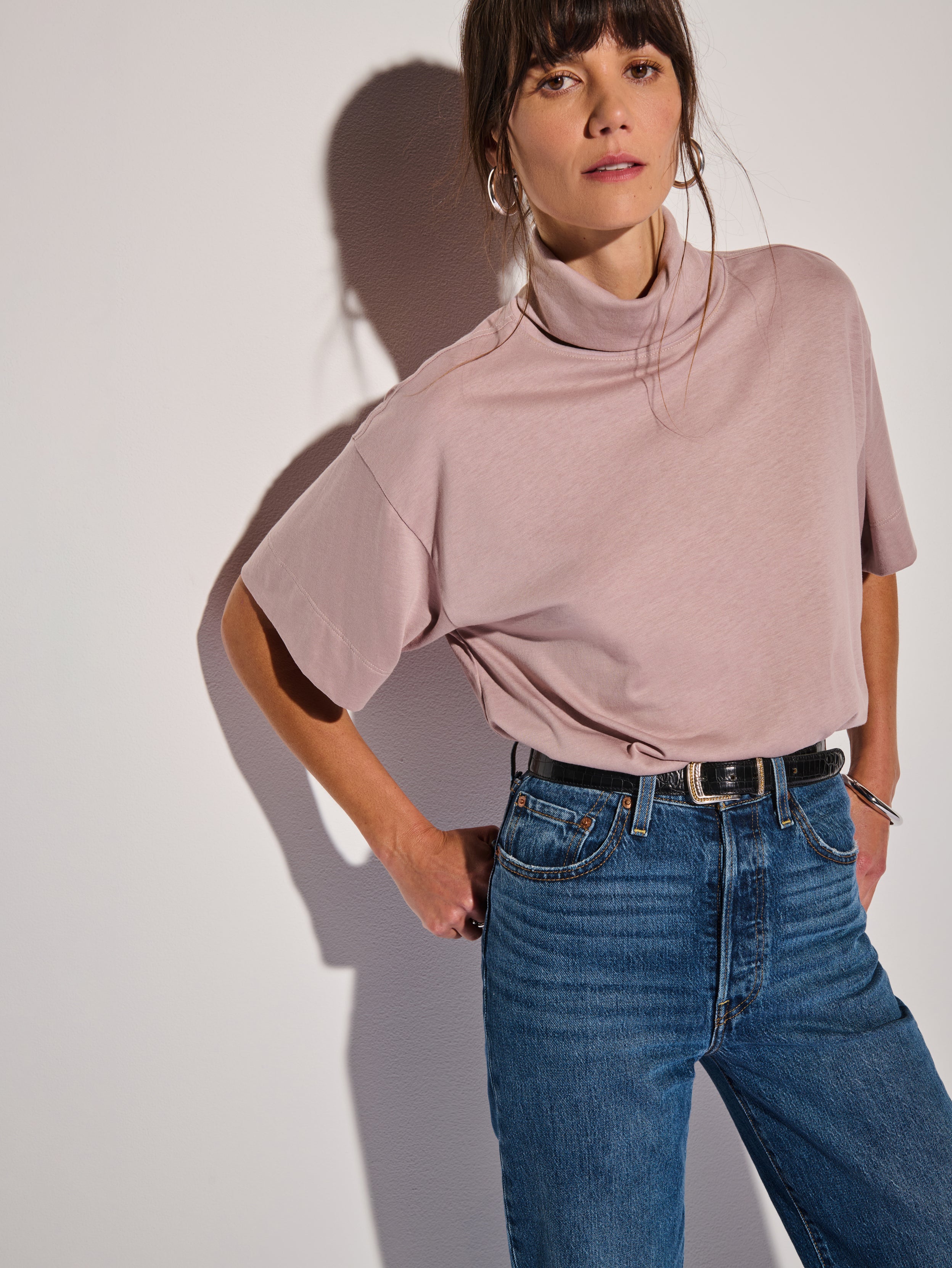 Nation LTD - Fable Turtleneck Tee in Whisper – Blond Genius