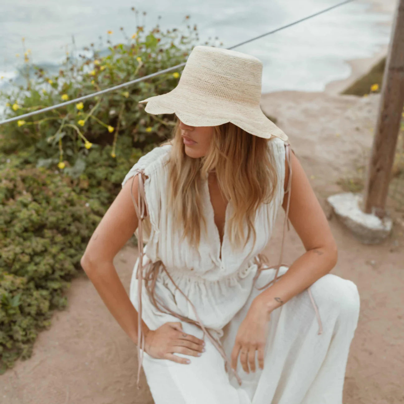 Freya - Packable Scallop Crochet Bucket Hat in Natural – Blond Genius