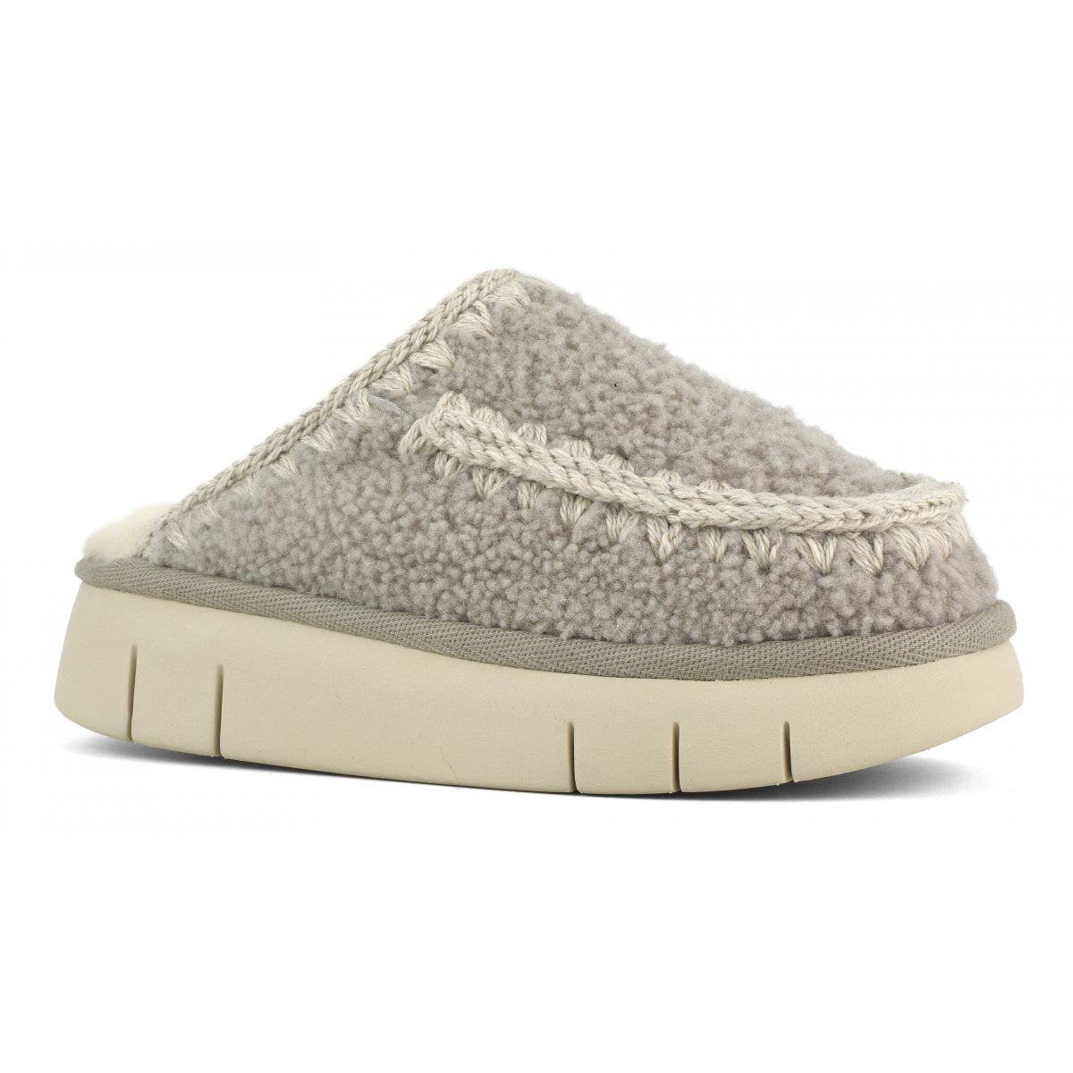 MOU - Bounce Clog Curly Sheepskin in Elephant Grey – Blond Genius