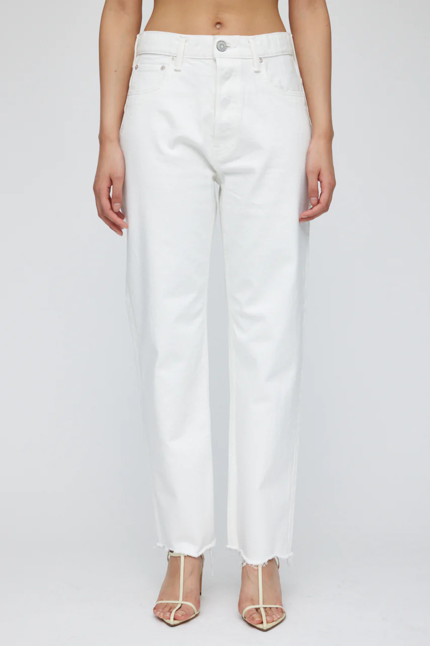 Moussy - MV Aurora Wide Straight Crop in White – Blond Genius