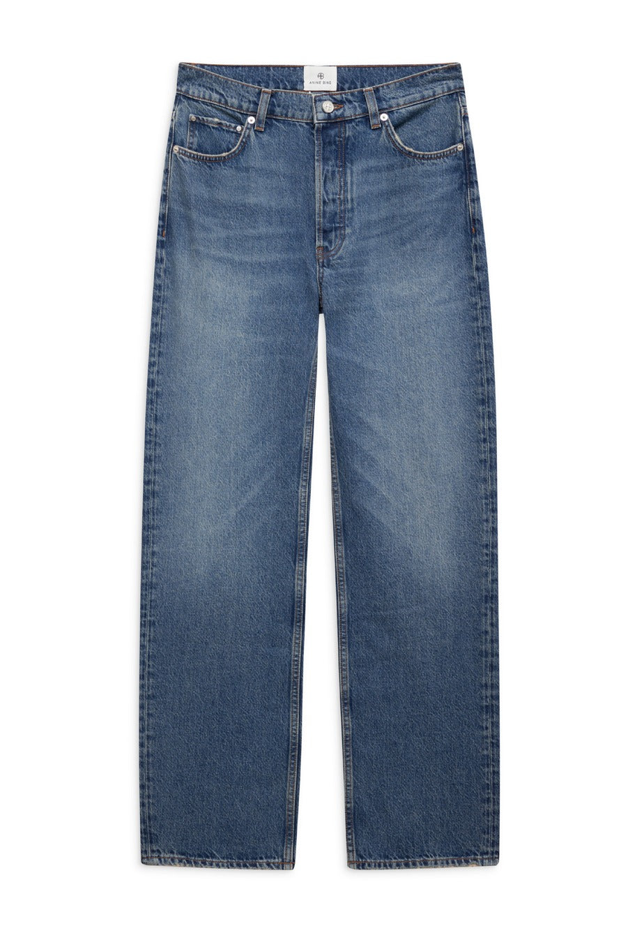 Anine Bing - Gavin Long Jean in Mosaic Blue – Blond Genius