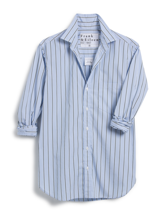 Frank & Eileen - Joedy Boyfriend Button-Up Shirt in Green, Blue Stripe – Blond Genius
