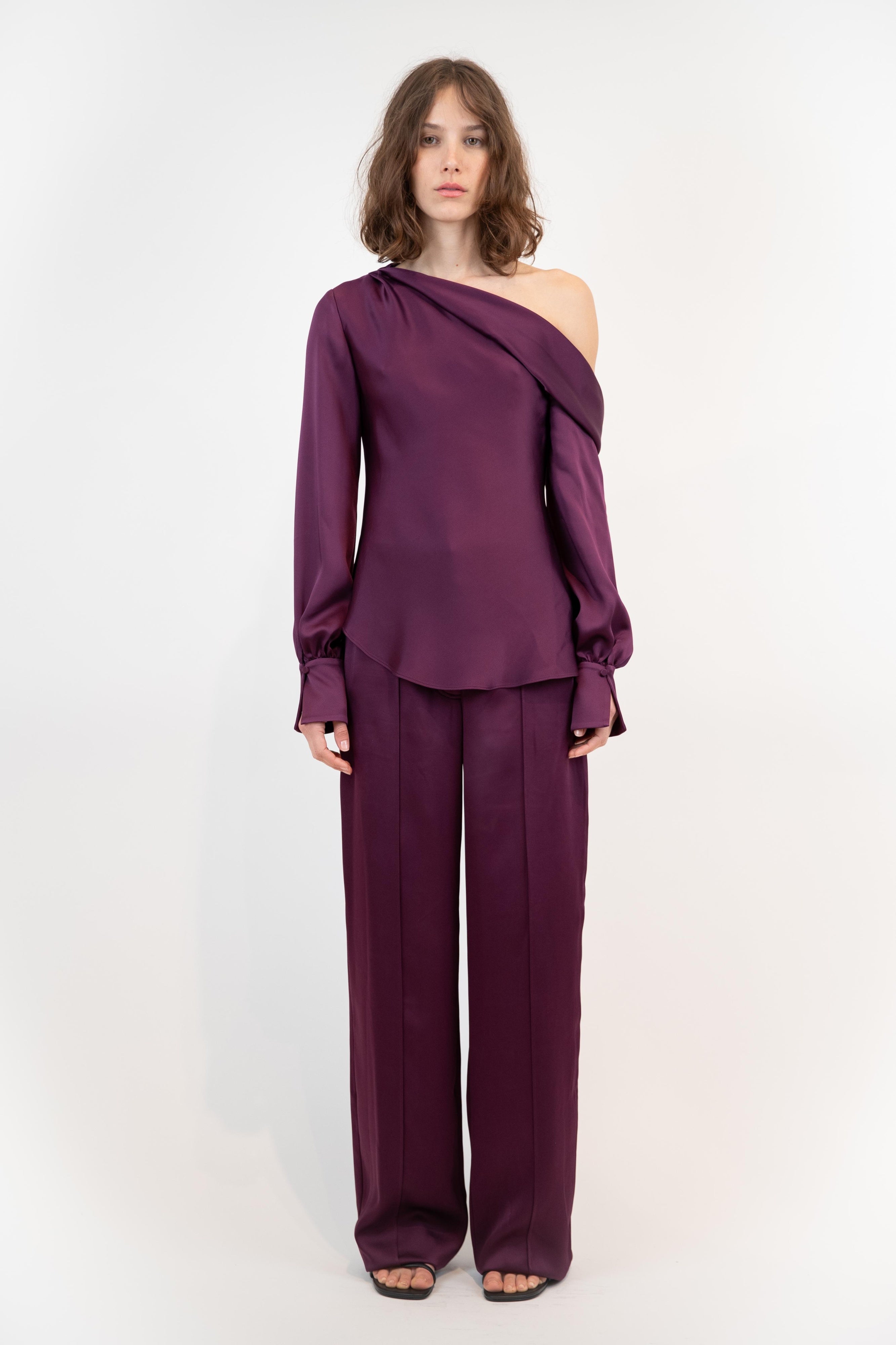 SIMKHAI - Alice One Shoulder Top in Acai – Blond Genius