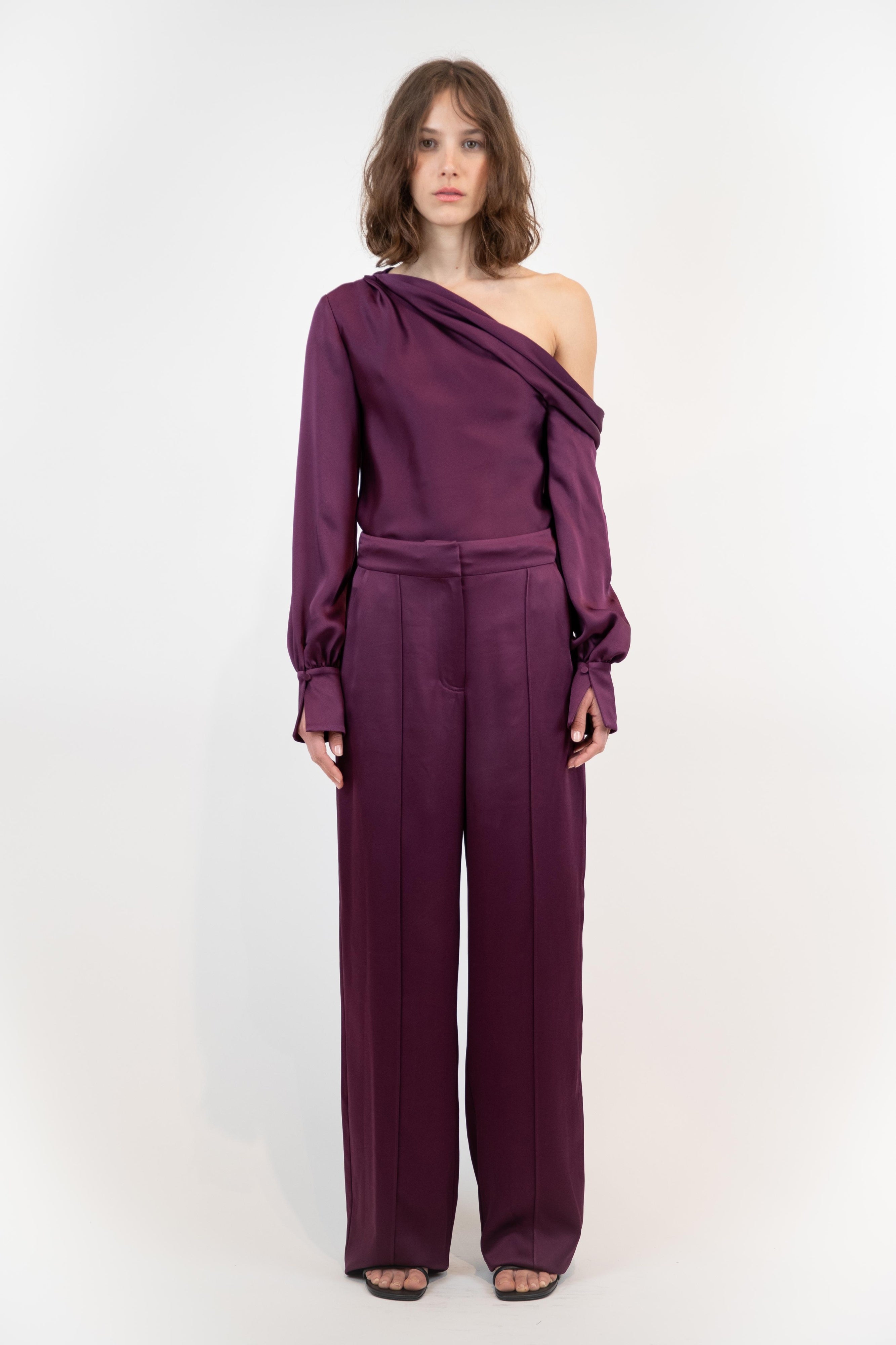 SIMKHAI - Kyra Wide Leg Pant in Acai – Blond Genius