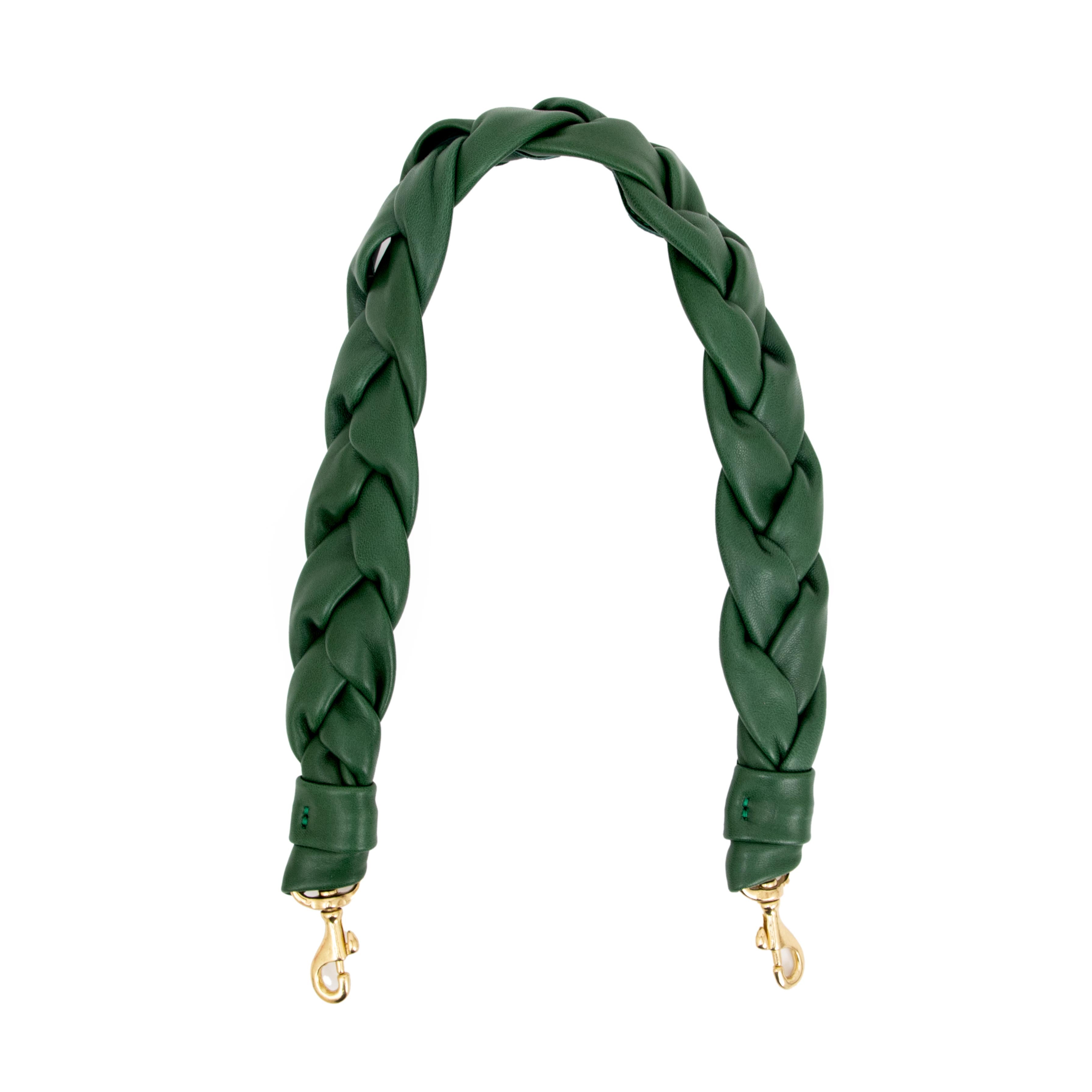 Clare V. - Braided Shoulder Strap in Evergreen Nappa – Blond Genius