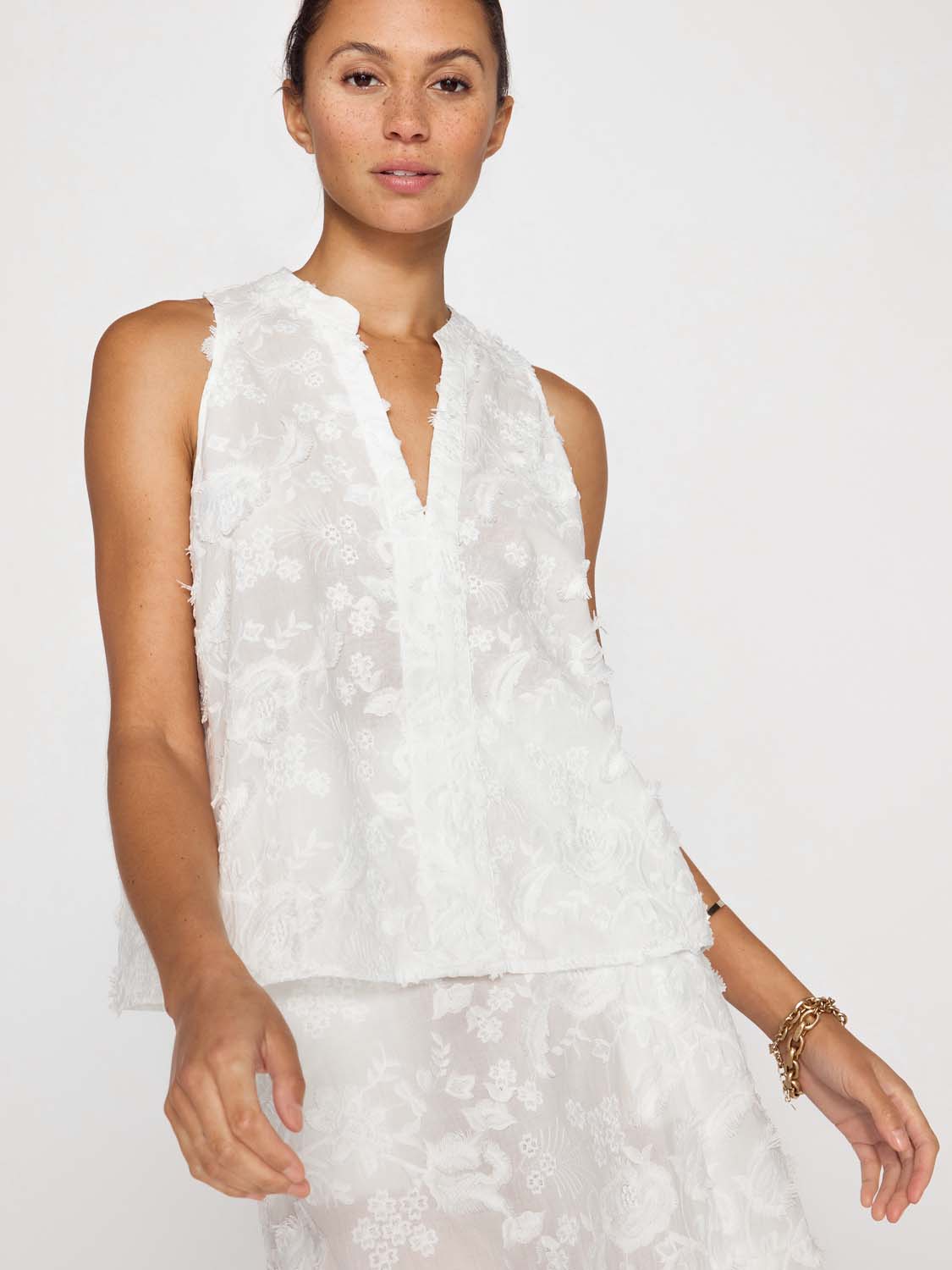 Brochu Walker - Francine Top in Ivory – Blond Genius