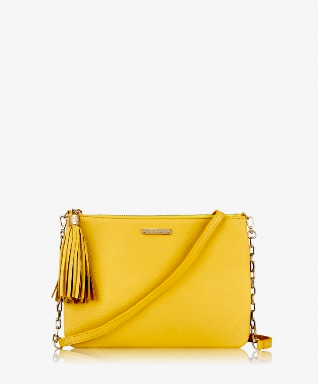GiGi New York - Chelsea Chain Crossbody Yellow Buttercup Graied Pebble ...