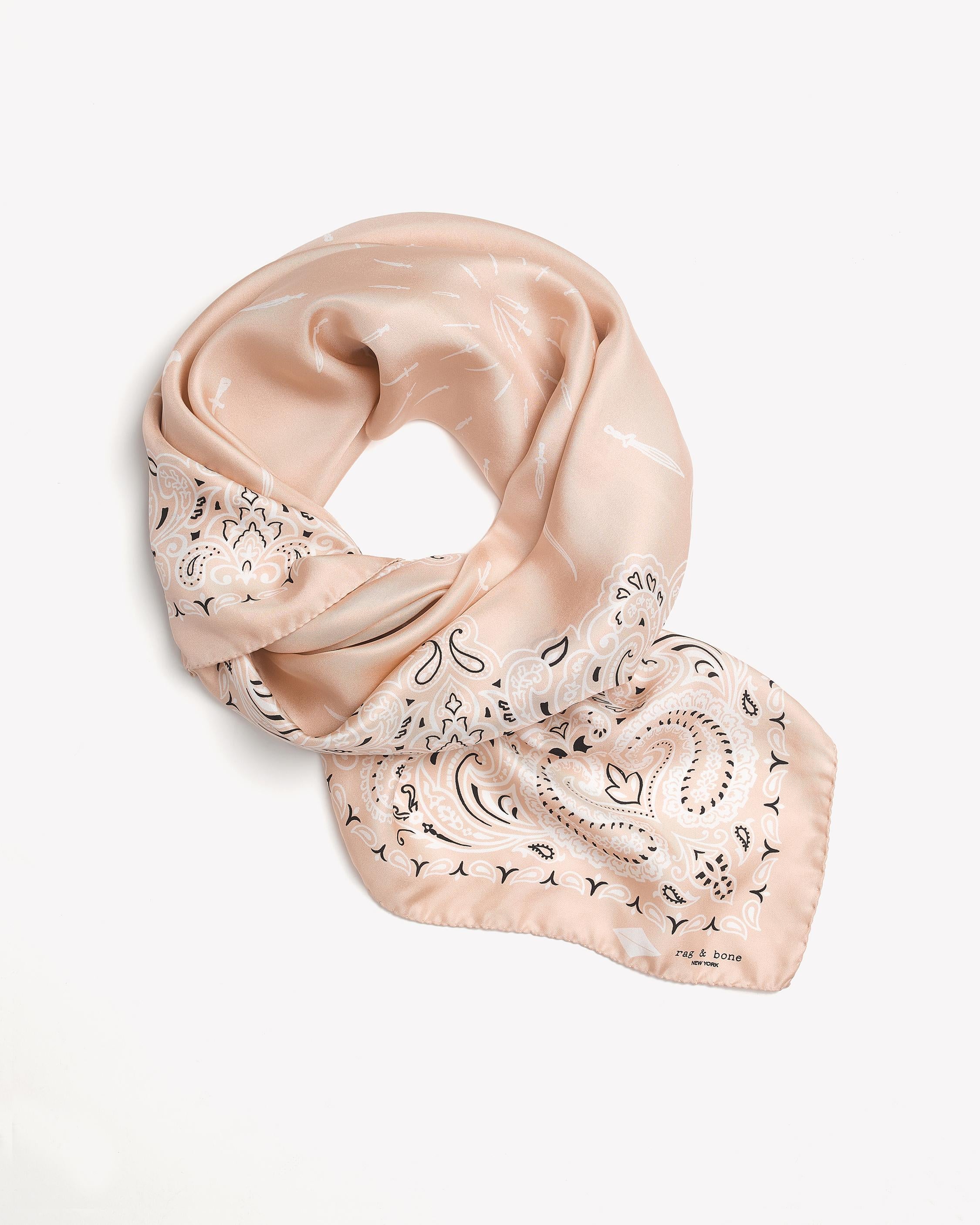 Rag & Bone - Bandana Print Dagger Scarf in Dusty Rose – Blond Genius