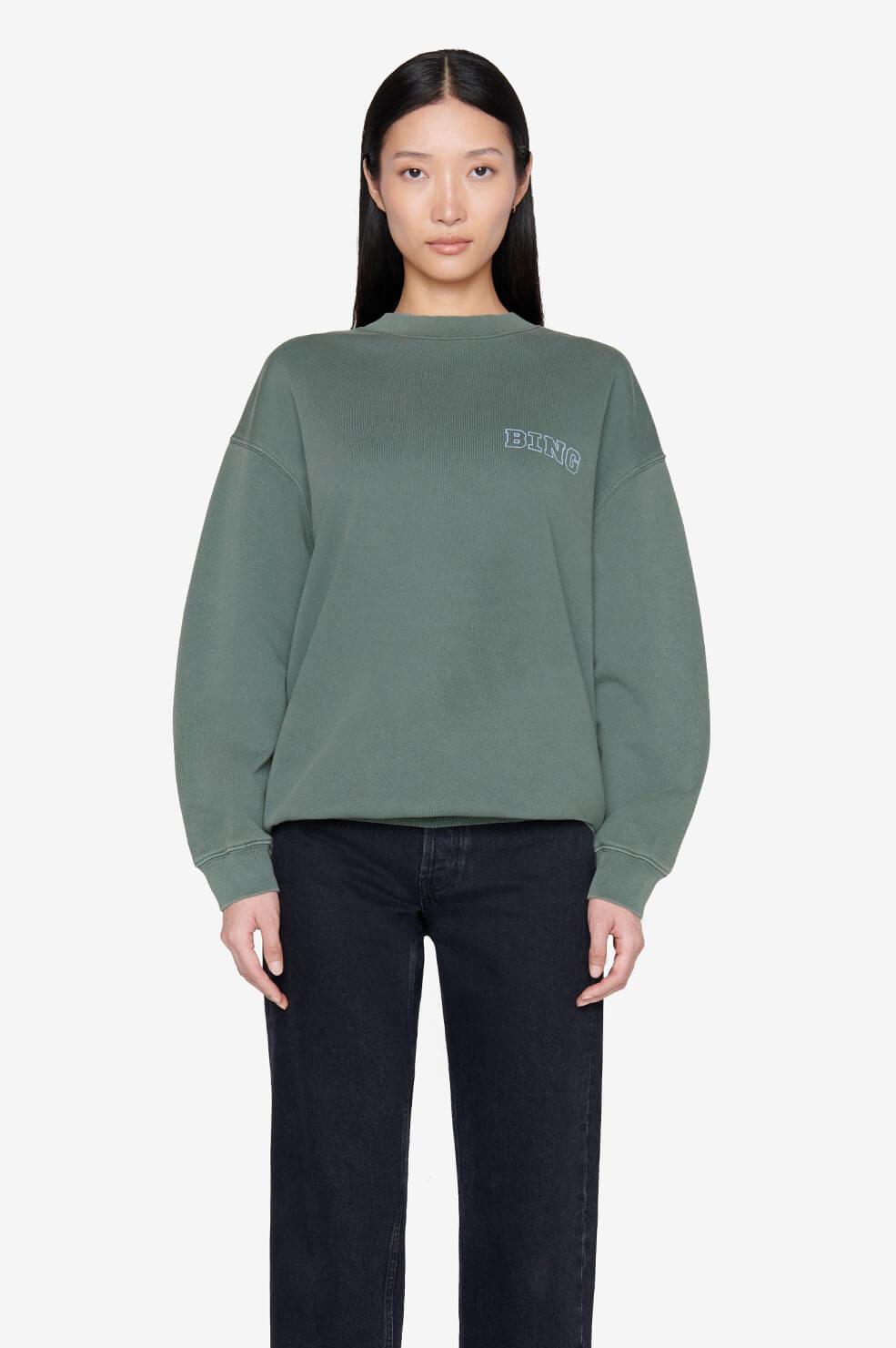 Anine Bing - Cody Sweatshirt Bing Live in Green – Blond Genius